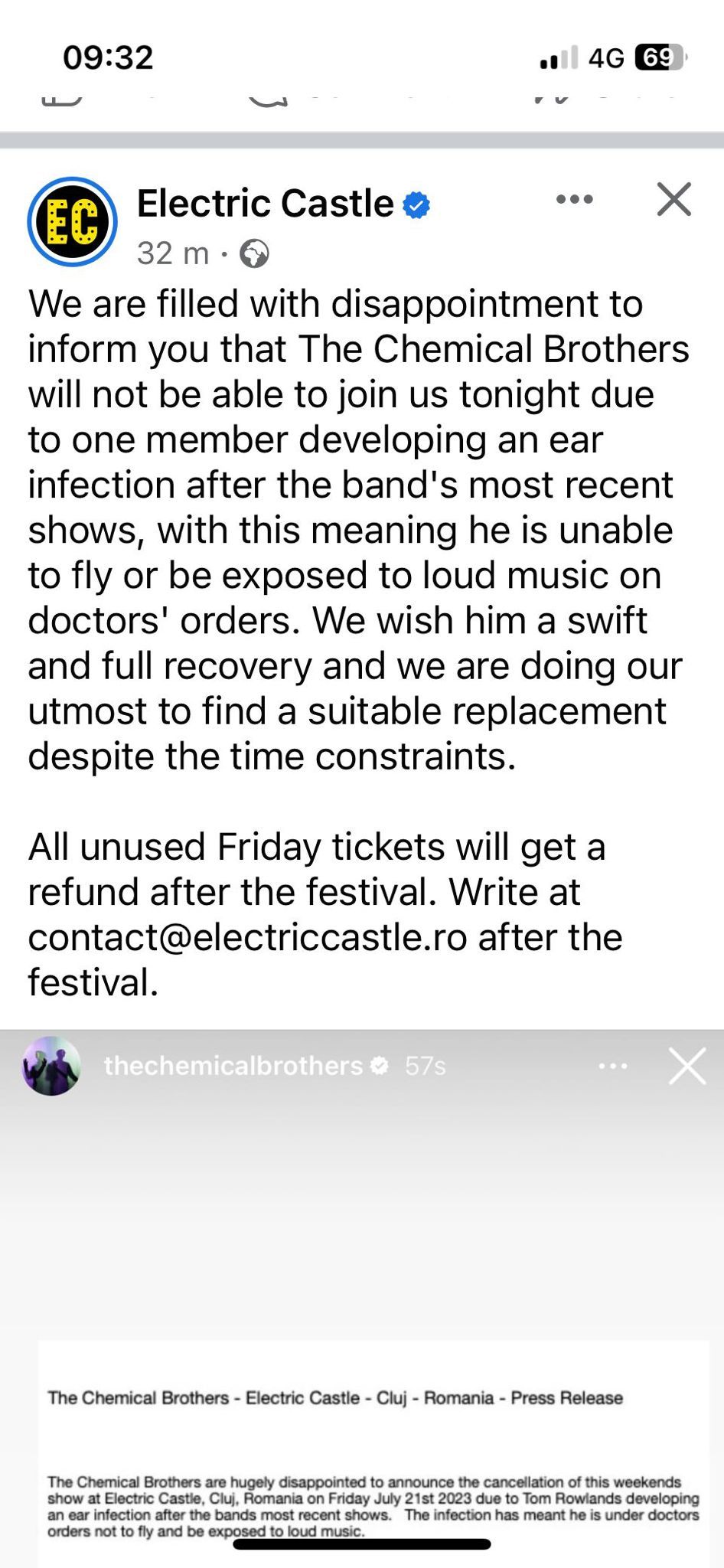 The Chemical Brothers nu mai vine la Electric Castle! Au anulat în plin ...